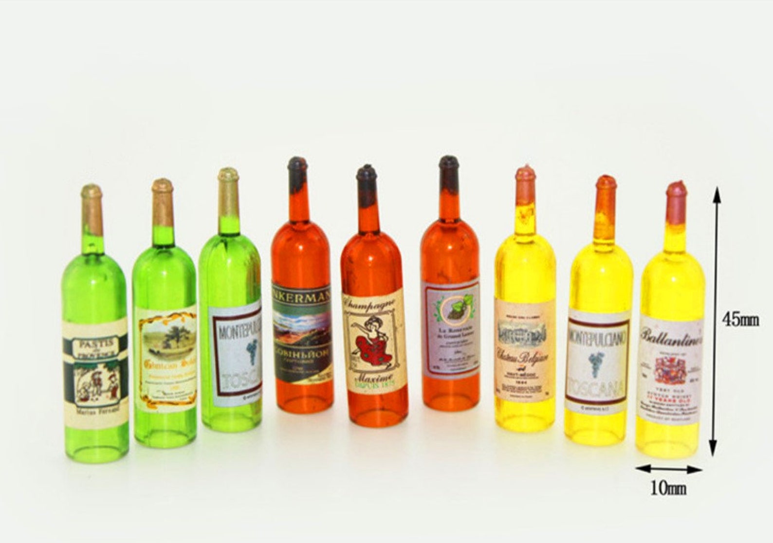 Miniature Wine Bottles8pcs Miniature Food Dollhouse | Etsy