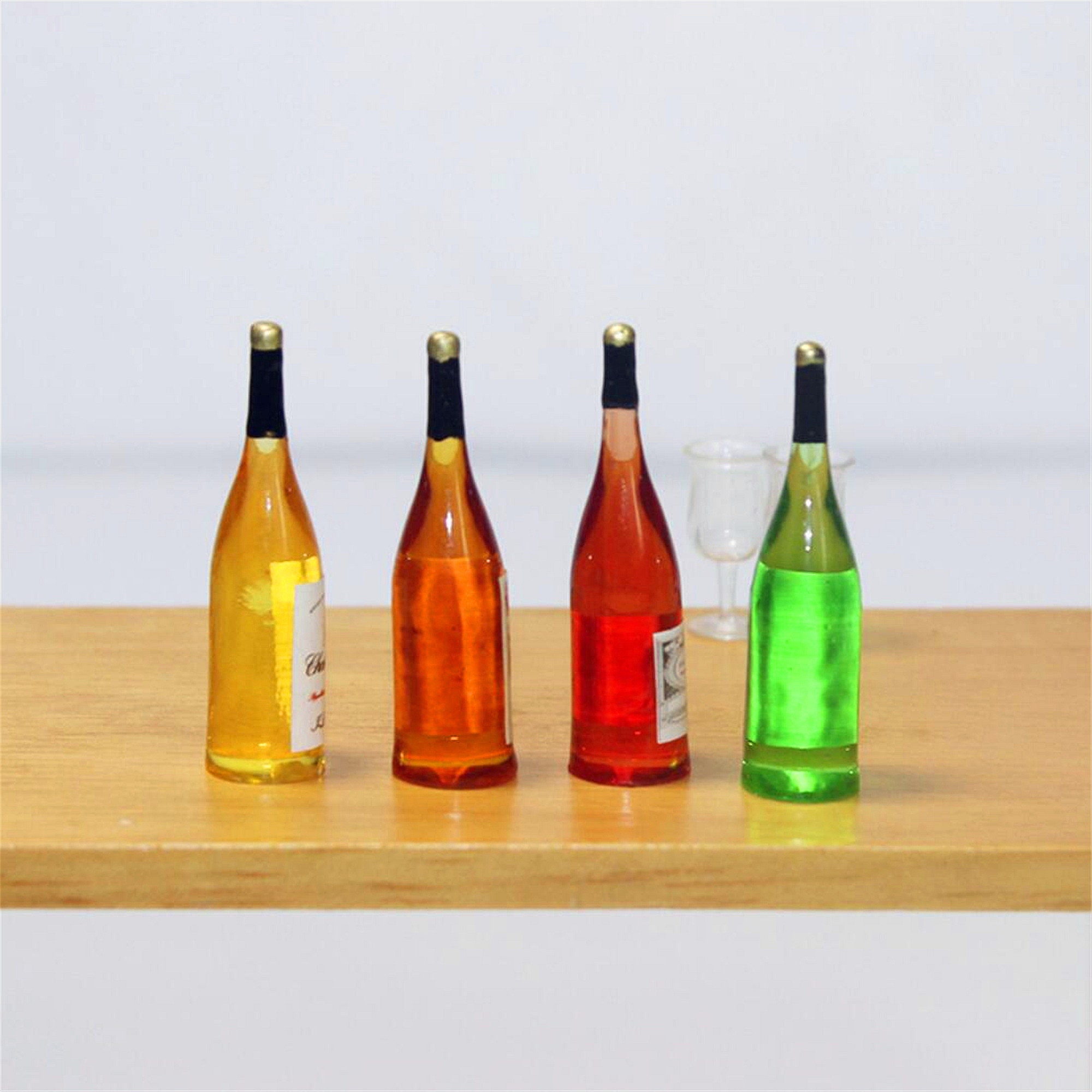 Miniature Wine Bottle4pcs Miniature Food Dollhouse - Etsy