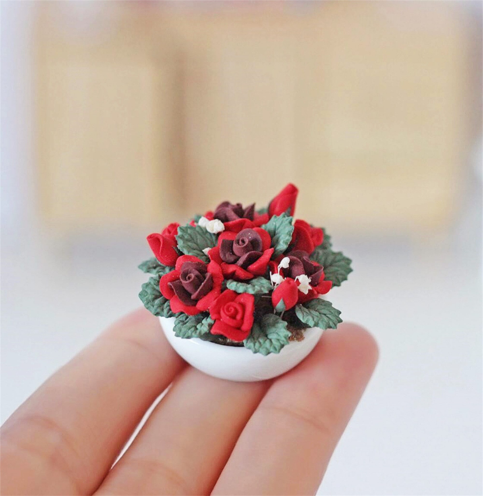 Miniature rose flower Miniatures plant Dollhouse miniatures | Etsy