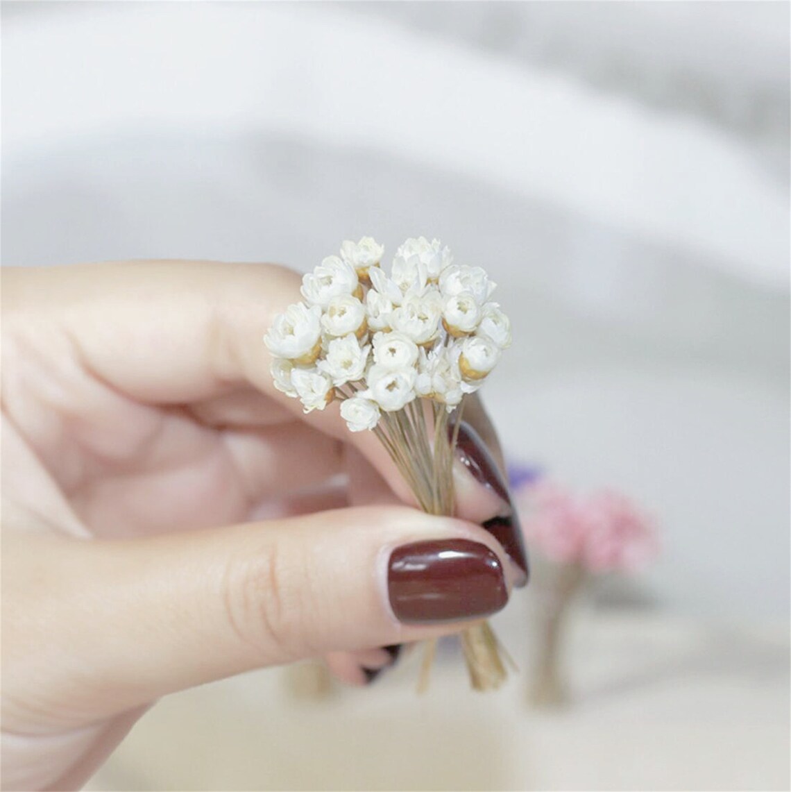 Miniature Colorful Flowers Miniatures Glass Vase Dollhouse Miniatures ...