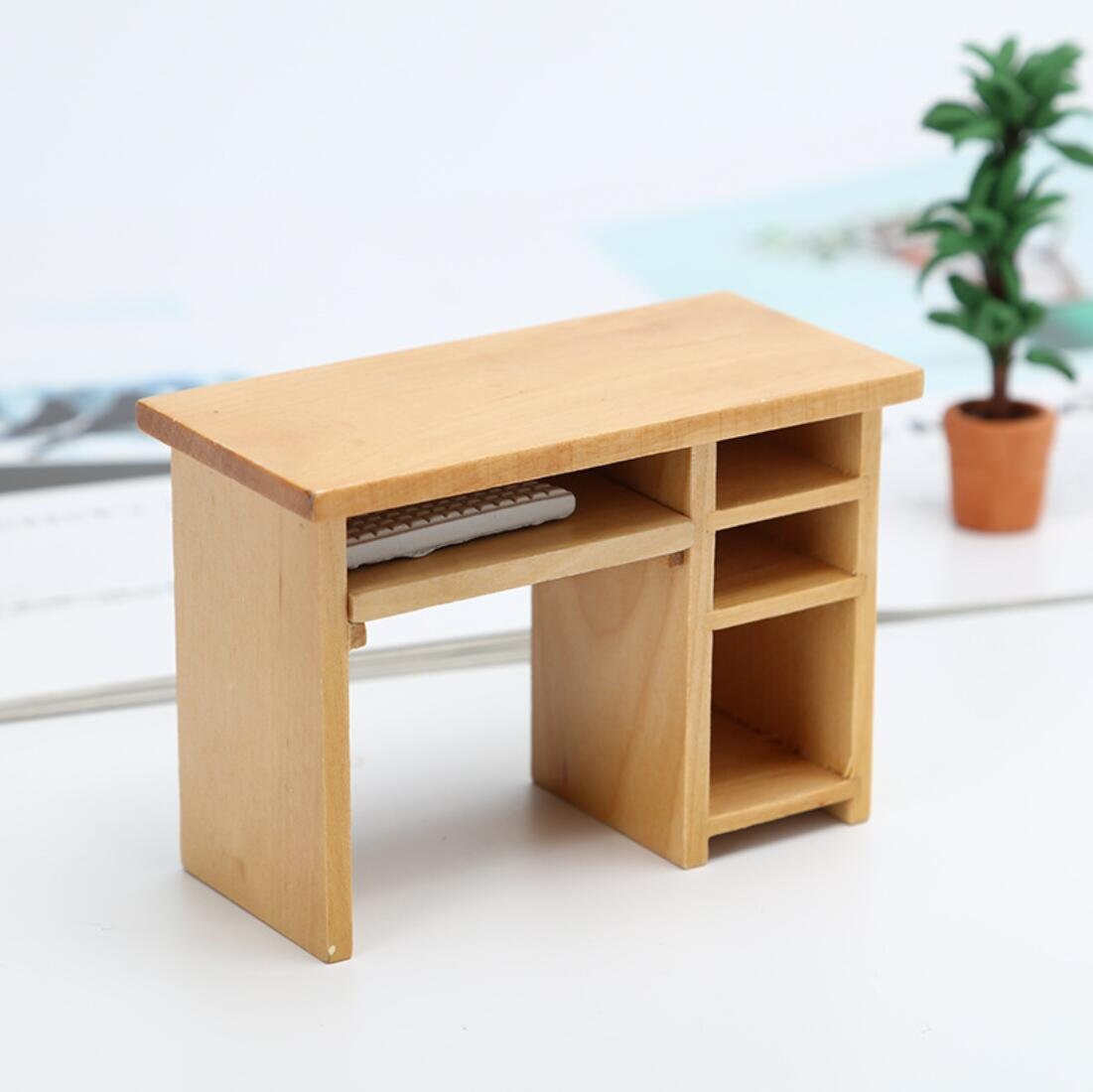Miniature Computer Desk Miniature Furniture BJD Doll Decor Dollhouse ...