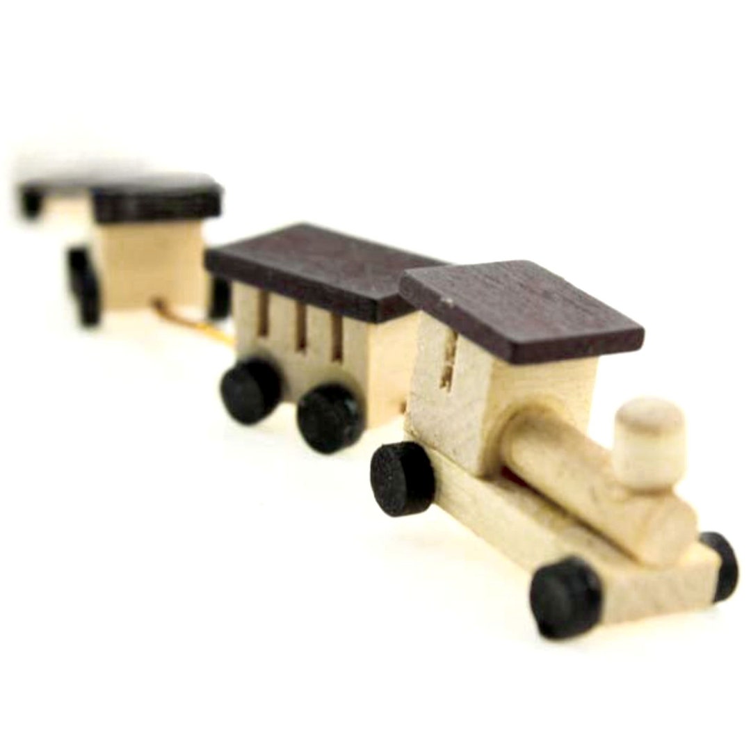 Miniature Wooden Train Dollhouse Toy Dollhouse Miniatures Diorama ...