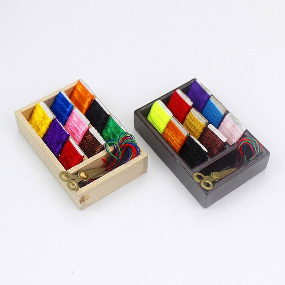 Miniature Sewing Box Miniature Sewing Tools Dollhouse Miniatures ...