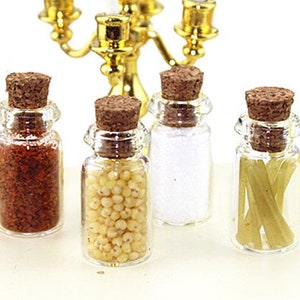 Miniature Food Condiment Bottles(4pcs) Miniatures BJD Doll Decoration ...