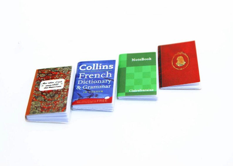 Miniature Books4pcs Miniature Notebook Dollhouse Miniatures | Etsy