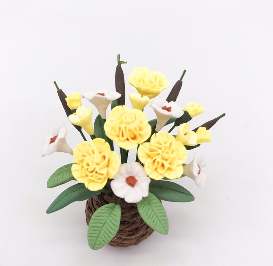 Miniature Carnation Pot Miniatures Flowers Dollhouse Miniatures ...