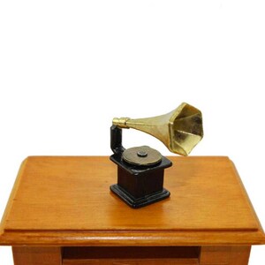 Miniature Music Phonograph Gramophone Dollhouse Miniatures | Etsy