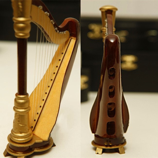 Miniatur-Harfe Musikinstrument Modell BJD Möbel Miniaturen | Etsy