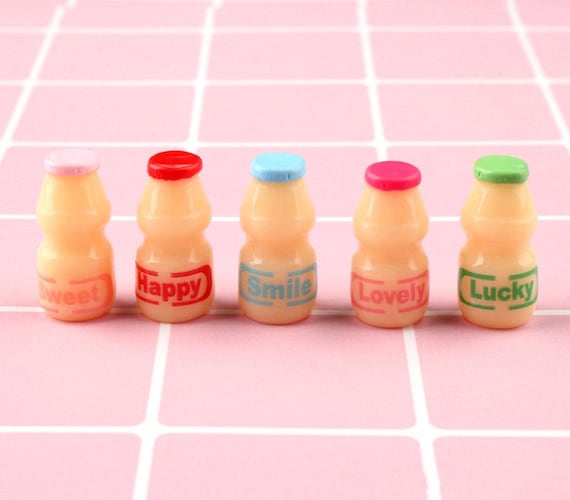 Miniature Yogurt Bottles5pcs Miniature Food Dollhouse | Etsy