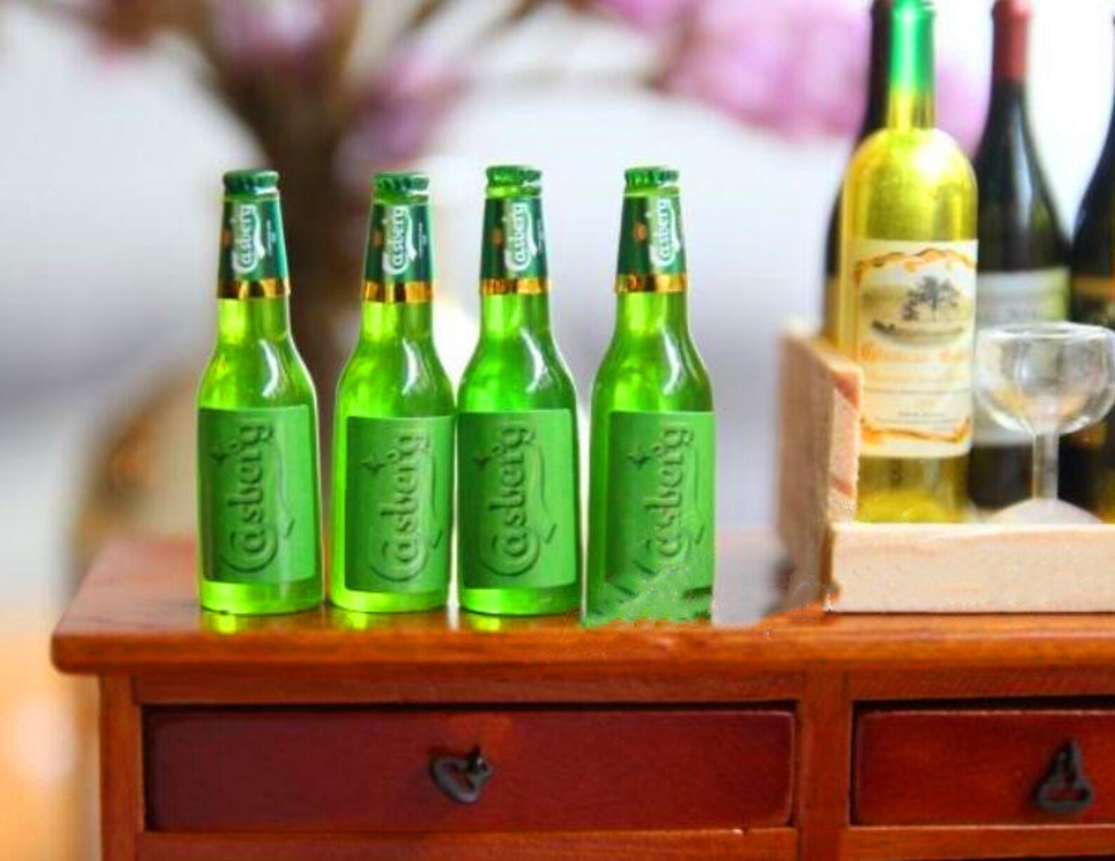 Miniature Carlsberg Beers Miniatures Miniature Wine Dollhouse | Etsy