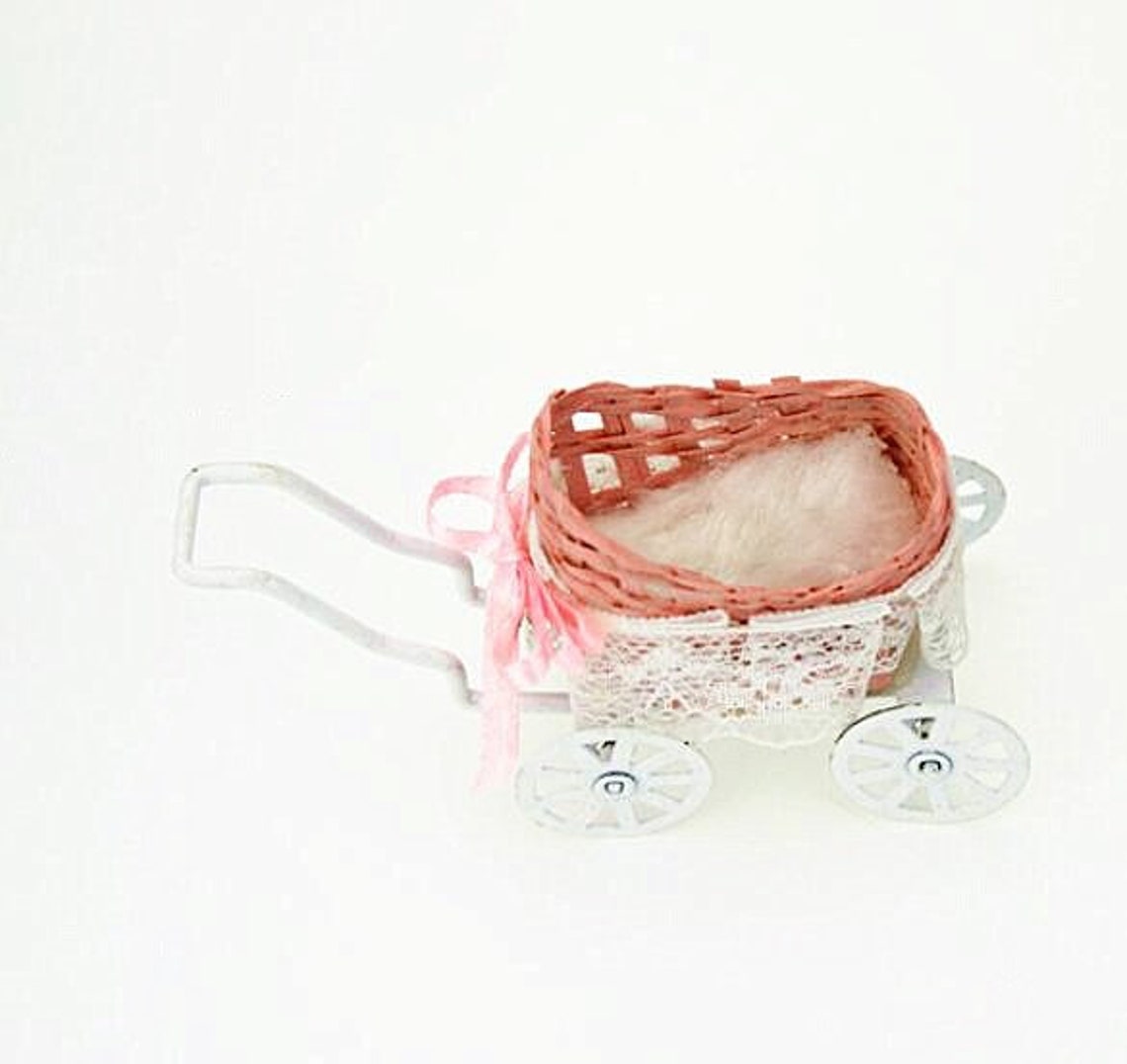 Miniature Baby Carriage Dollhouse Miniatures Dollhouse - Etsy