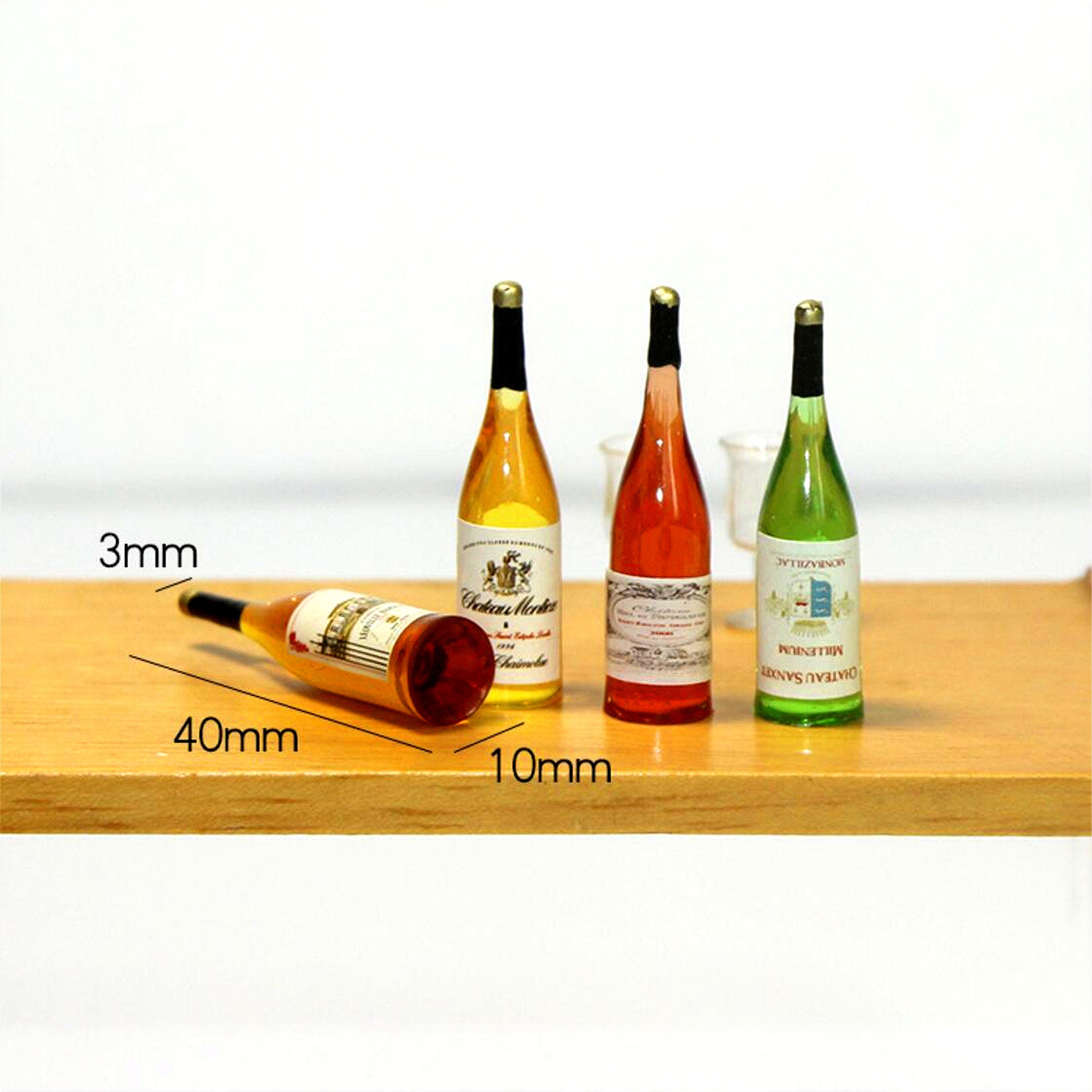 Miniature Wine Bottle4pcs Miniature Food Dollhouse - Etsy