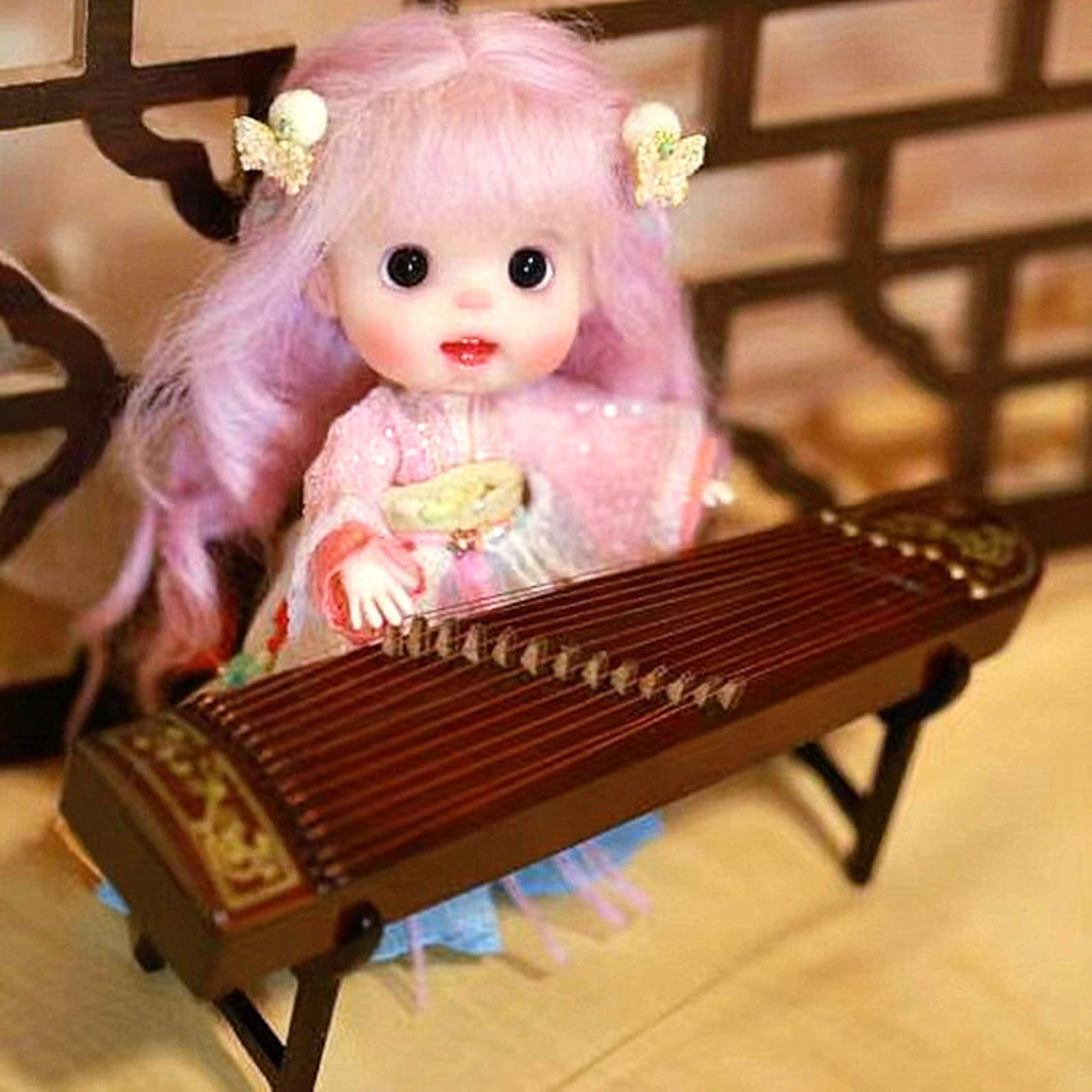 Miniature chinese zither model Musical instrument BJD | Etsy