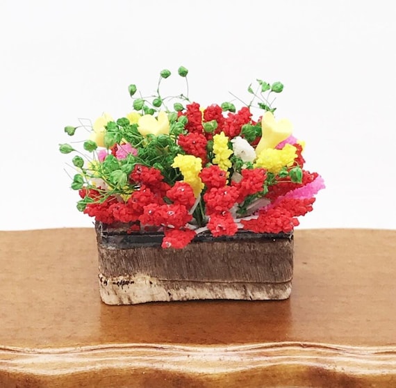 Miniature Colorful Flowers Miniatures Plant Dollhouse | Etsy