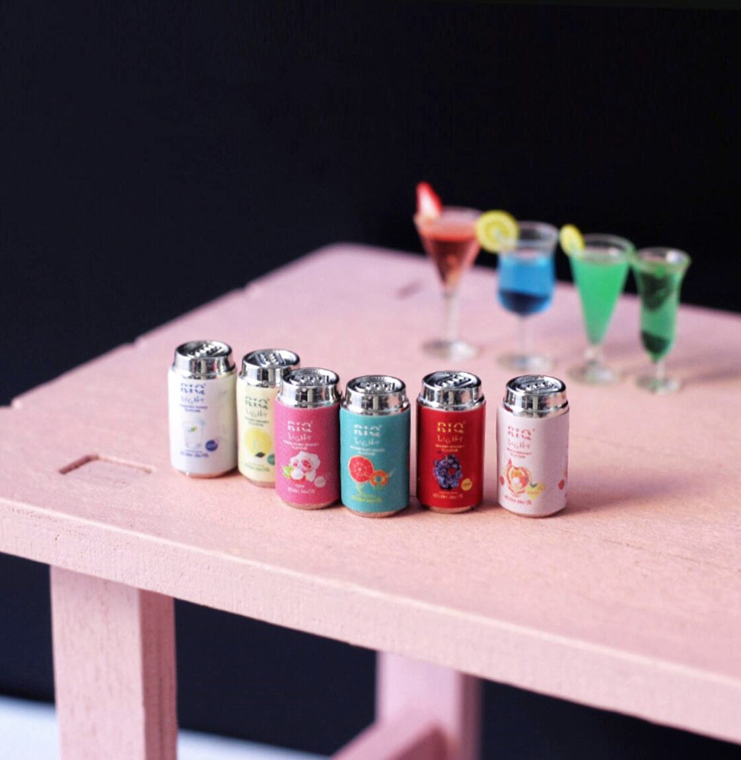 Miniature Cocktail Bottle(6pcs) Miniatures Miniature Wine Dollhouse ...