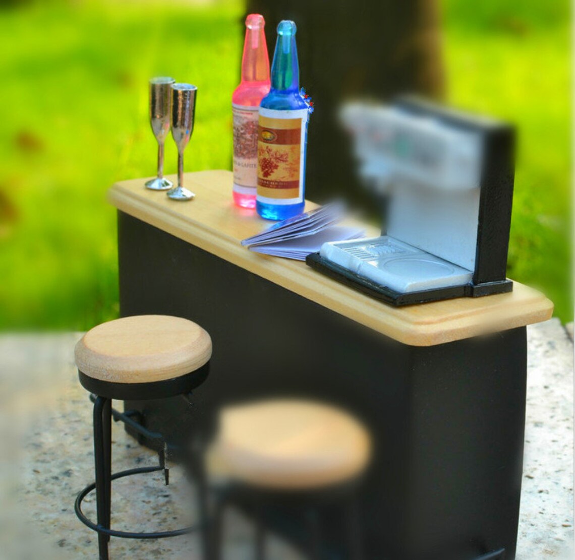 Miniature Bar Counter Miniature Furniture Miniature Table Dollhouse ...