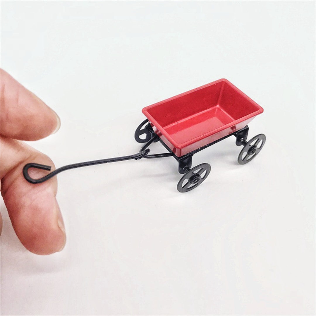 Miniature Red Wagon Miniatures Dollhouse Decoration - Etsy