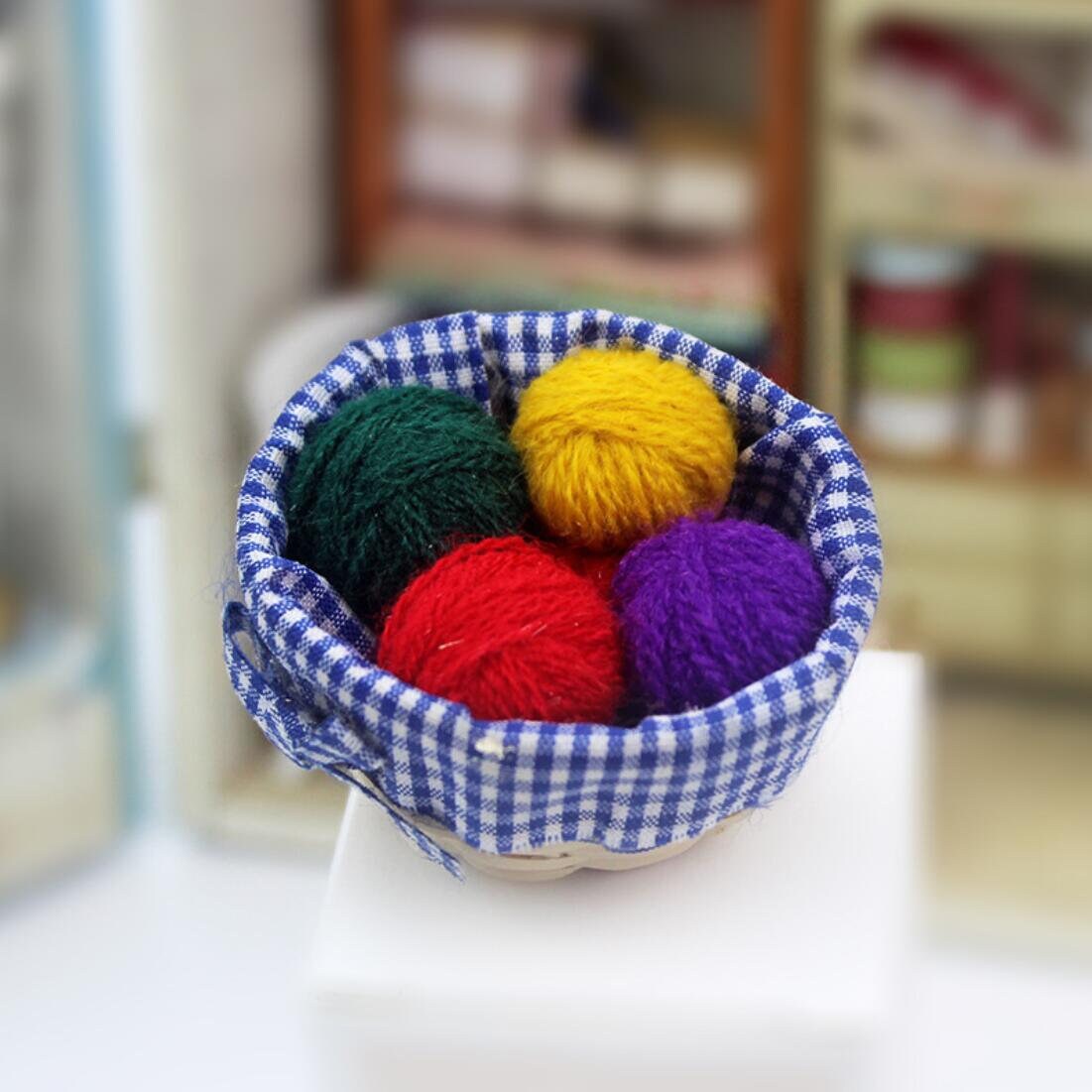 Miniature Knitted Ball of Yarn Miniatures Miniature Sewing Dollhouse ...