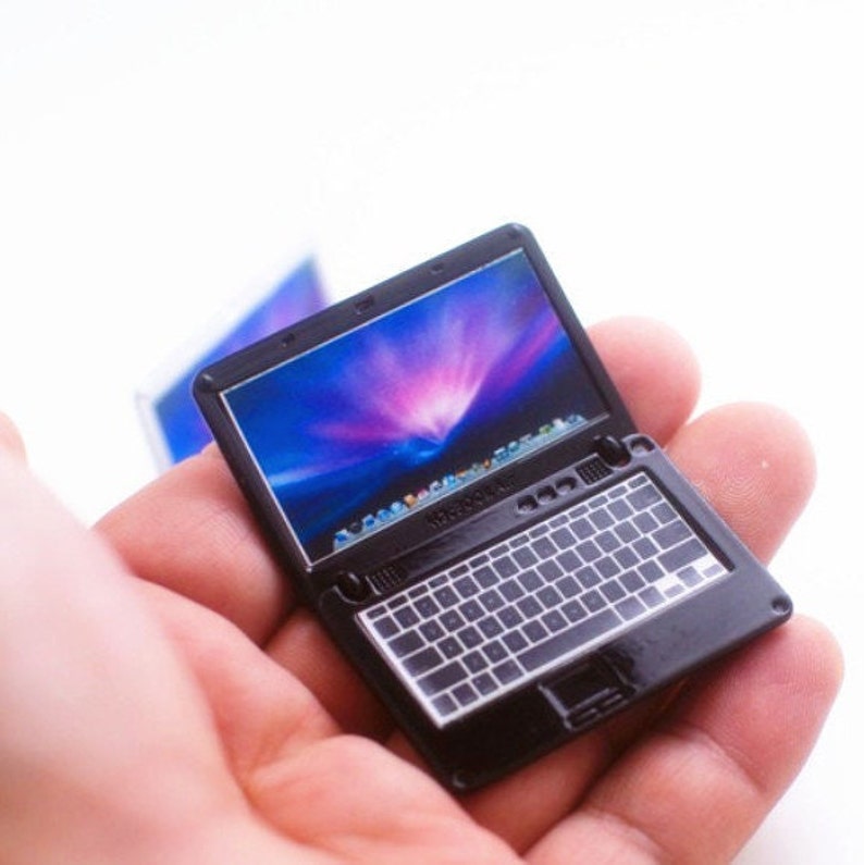 Miniature Computer Miniature Laptop Dollhouse Miniatures Diorama ...