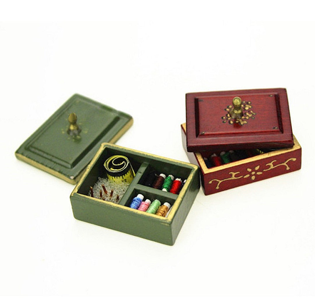 Miniature Sewing Box Miniatures Work Box Dollhouse Miniatures - Etsy