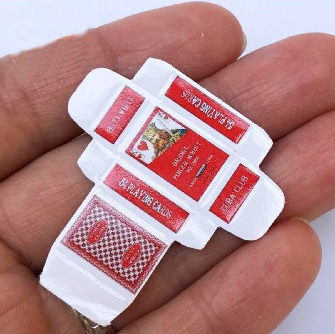 Miniature Poker Playing Cards Dollhouse Miniatures Dollhouse | Etsy