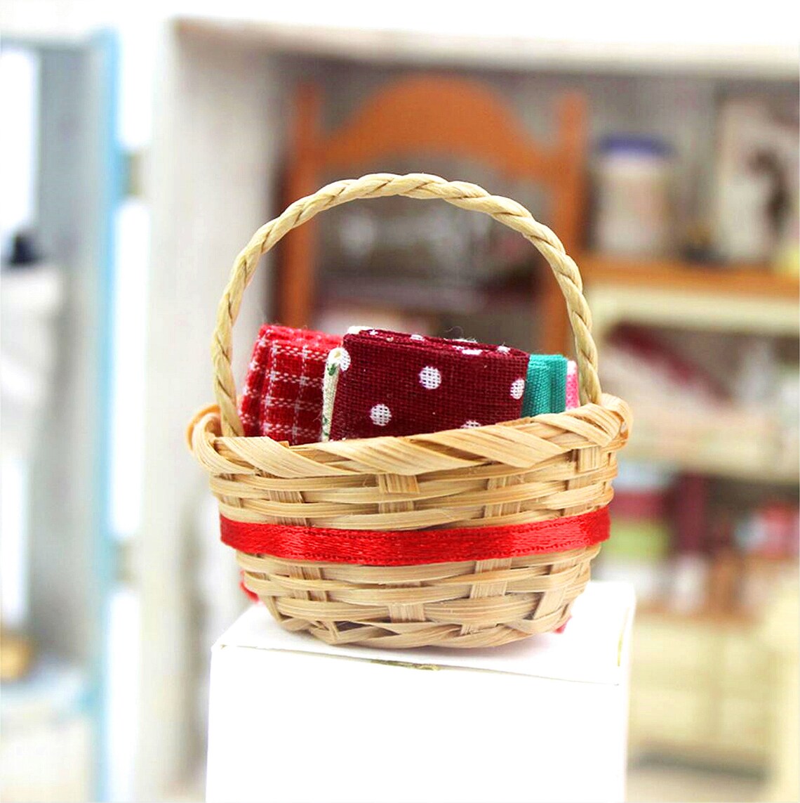 Miniature Cloth Basket Miniature Sewing Tool Miniatures | Etsy