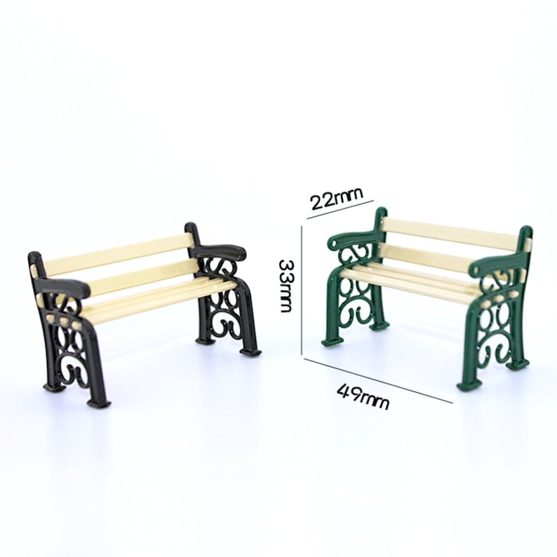 Miniature Park Bench Miniature Chair Miniature Furniture Dollhouse ...