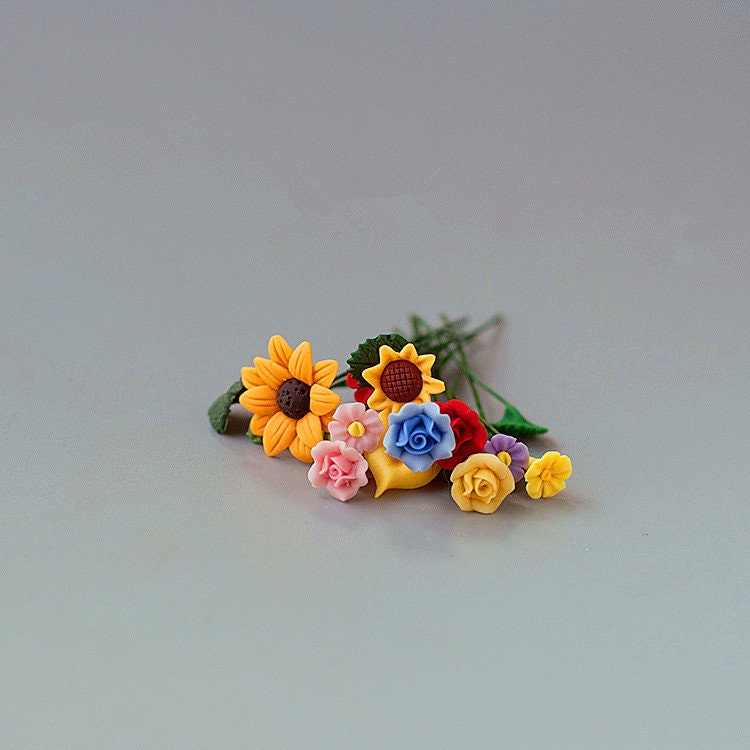 Miniature Flowers Arrangement Miniatures Plant Dollhouse | Etsy UK