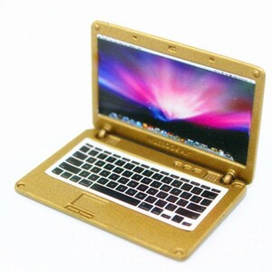 Miniature Computer Miniature Laptop Dollhouse Miniatures Diorama ...