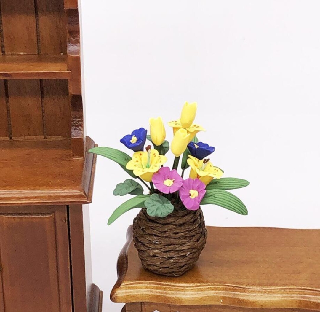 Miniature Flowers Pot Miniatures Dollhouse Miniatures Dollhouse ...