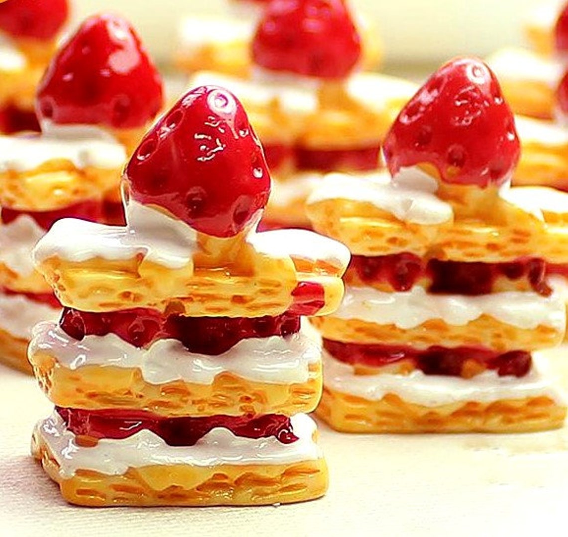 Miniature Cream Napoleon Cake(3pcs) Miniature Food Dollhouse Miniatures ...