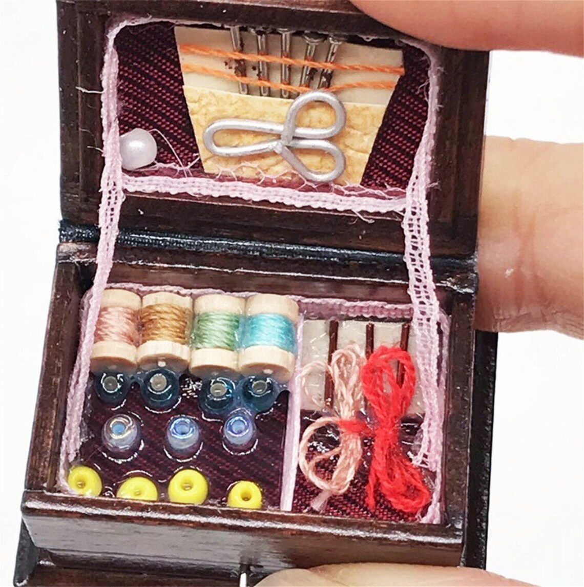 Miniature Sewing Box Miniatures Dollhouse Miniatures Diorama Miniatures ...