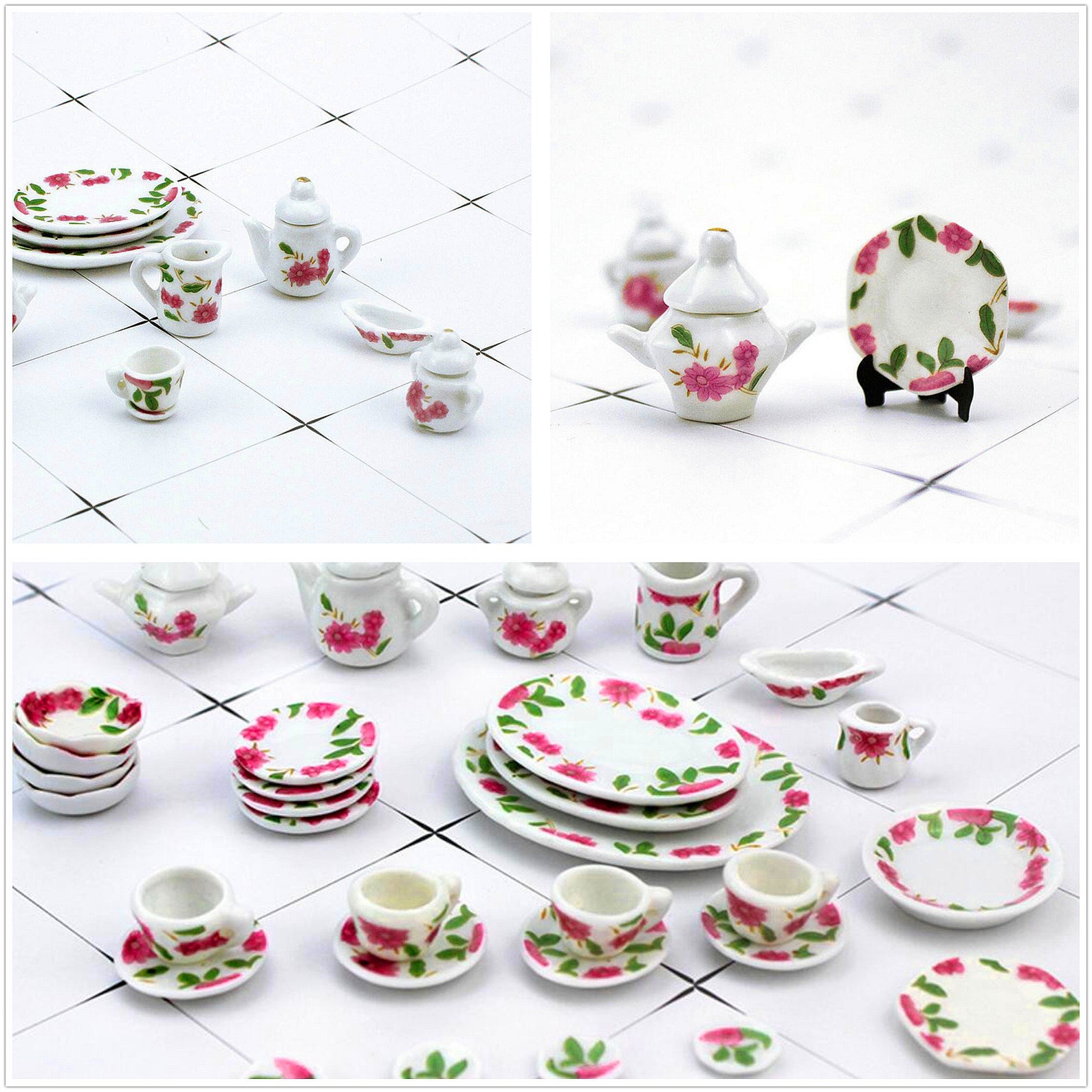 Miniature Plate Saucer Cup Set Miniature Tableware Dish Set - Etsy