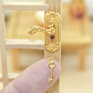 Miniature Door Locks and Keys Set Dollhouse Miniatures Home Decoration ...