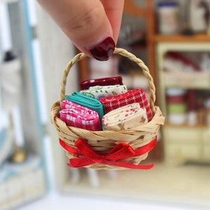 Miniature Cloth Basket Miniature Sewing Tool Miniatures Dollhouse ...