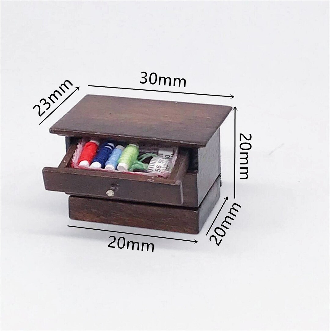 Miniature Sewing Box Miniatures Dollhouse Miniatures Dollhouse - Etsy