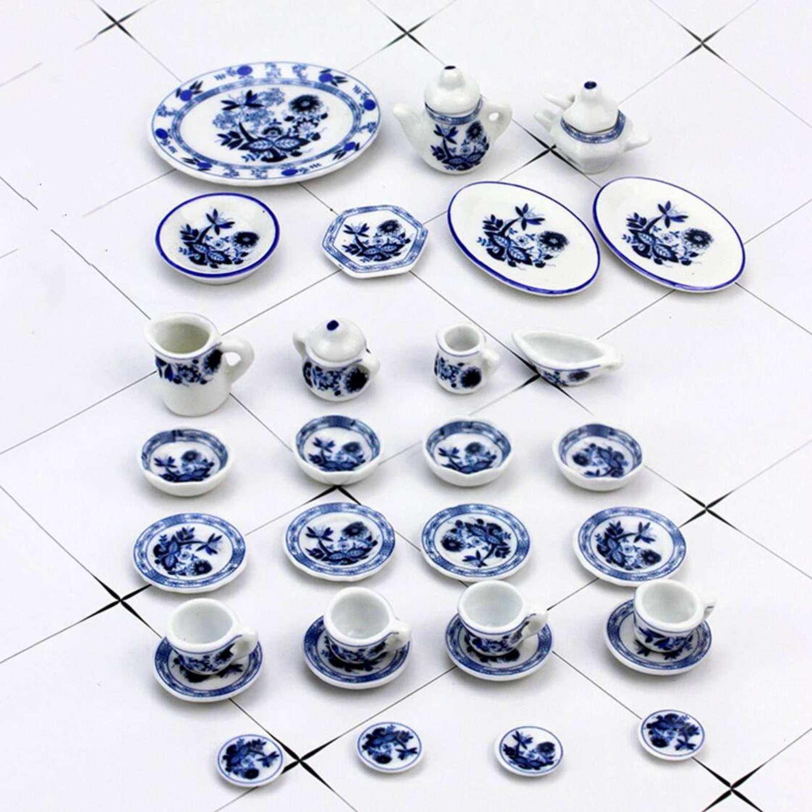 Miniature Plate Saucer Cup Set Miniature Tableware Dish Set - Etsy