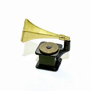 Miniature Music Phonograph Gramophone Dollhouse Miniatures Diorama ...