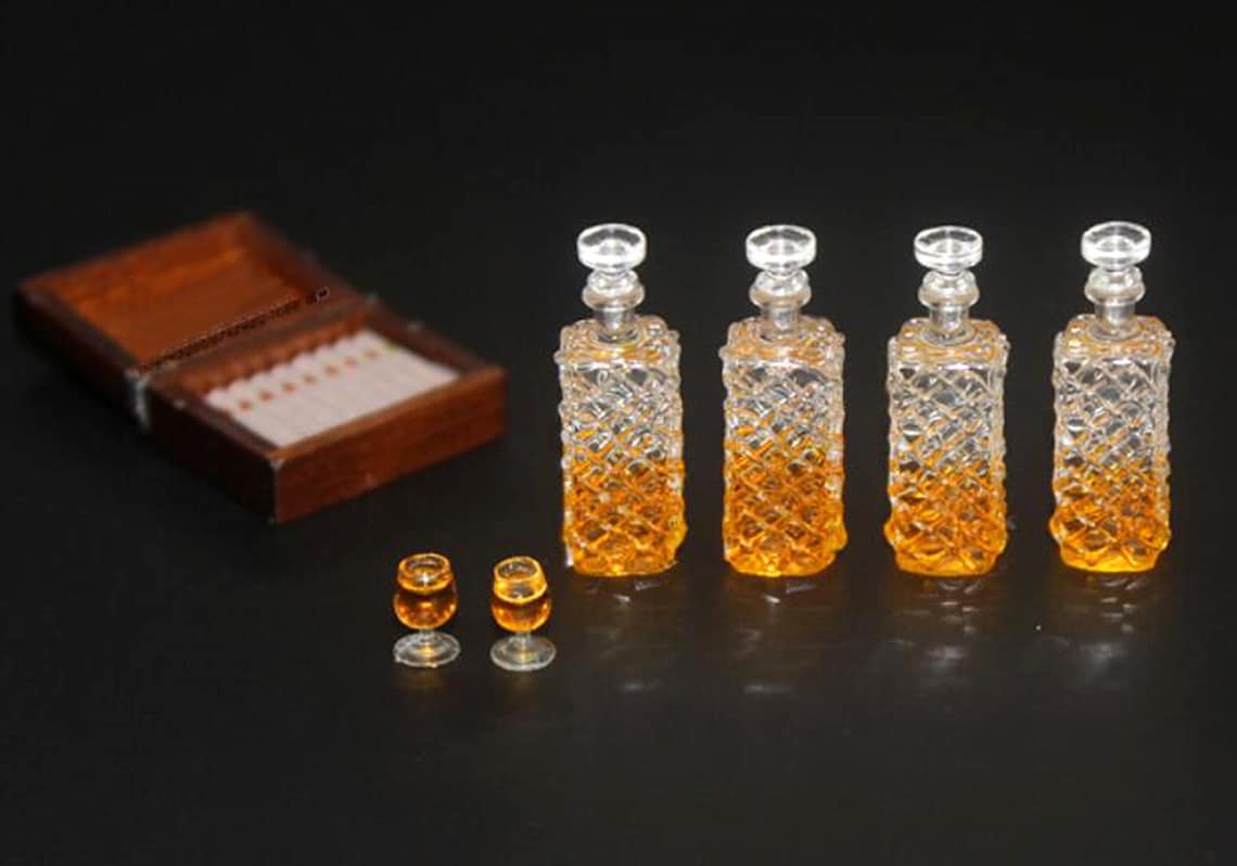 Miniature wine set Miniature whiskey Miniature barleycorn | Etsy