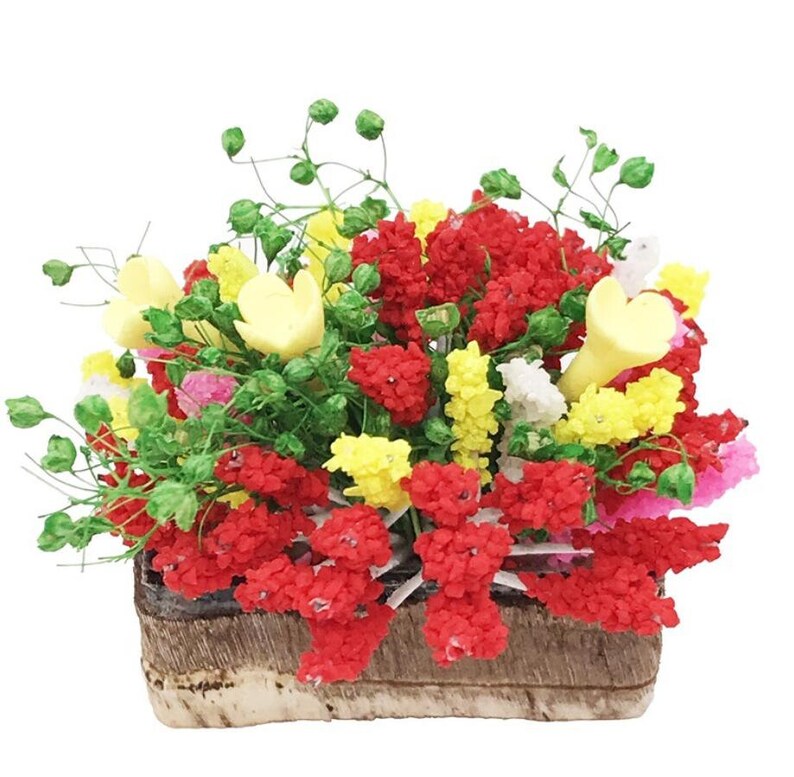 Miniature Colorful Flowers Miniatures Plant Dollhouse | Etsy