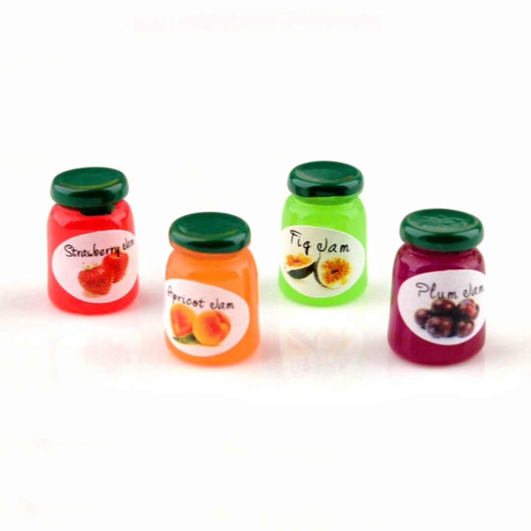 Miniature Jam Bottle (8pcs) Miniatures Food Dollhouse Miniatures ...