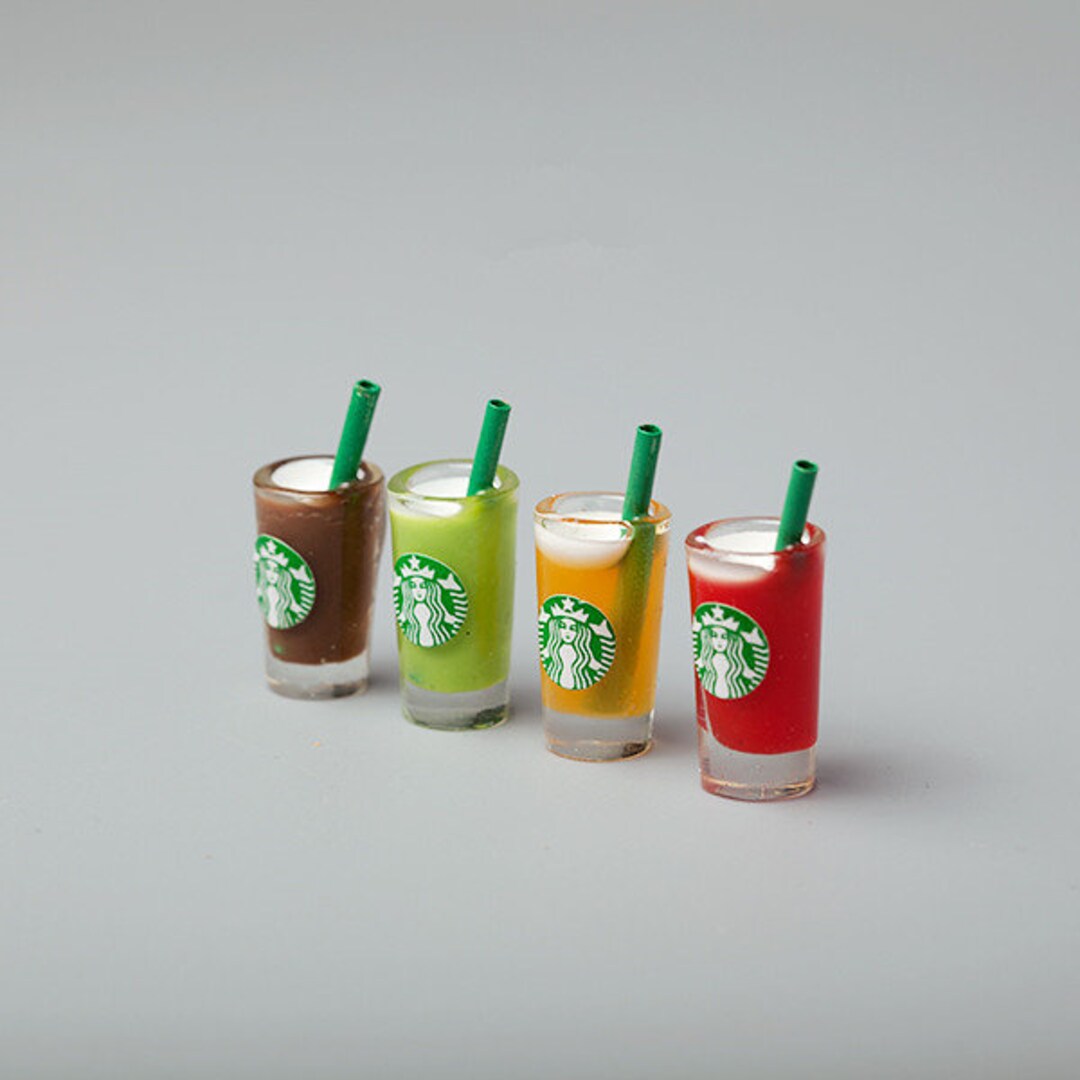 Miniature Starbucks Coffee Cup4pcs Dollhouse Miniatures Dollhouse ...
