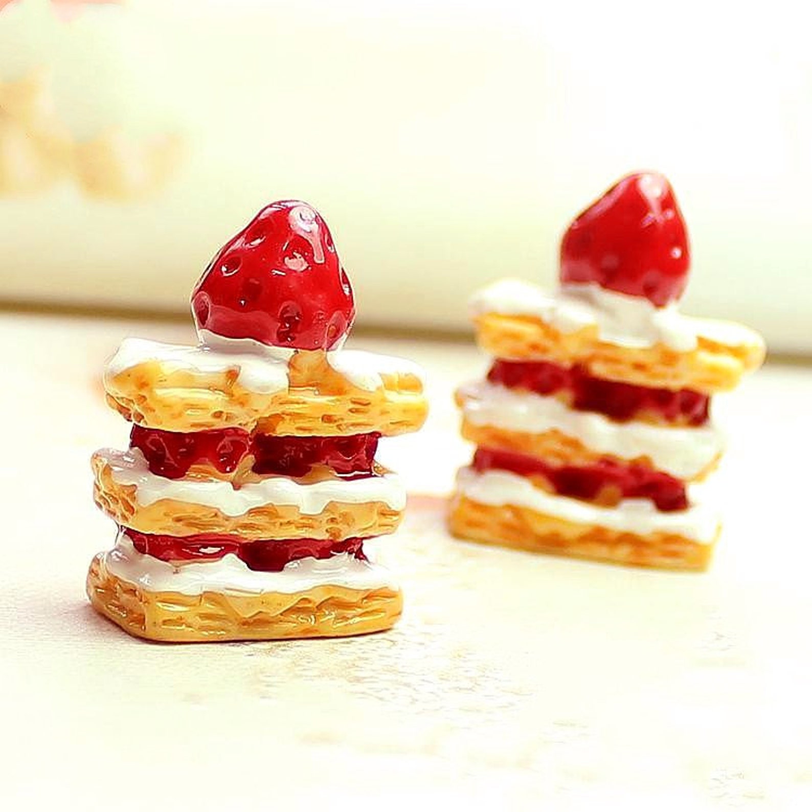 Miniature Cream Napoleon Cake(3pcs) Miniature Food Dollhouse Miniatures ...