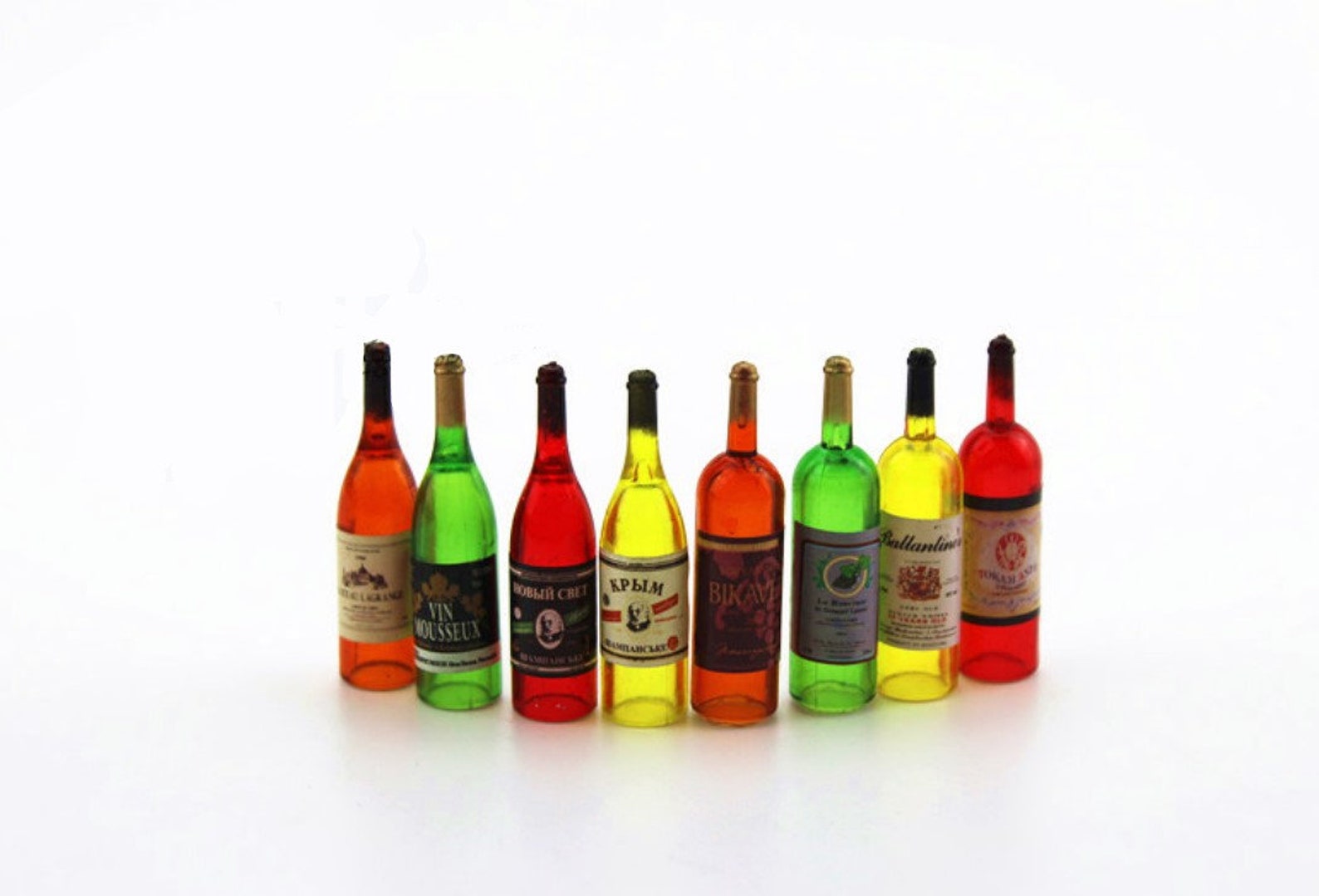Miniature Wine Bottles8pcs Miniature Food Dollhouse | Etsy
