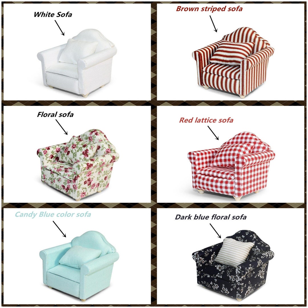 Miniature Seater Sofa Mini Armchair Miniature Furniture Dollhouse ...