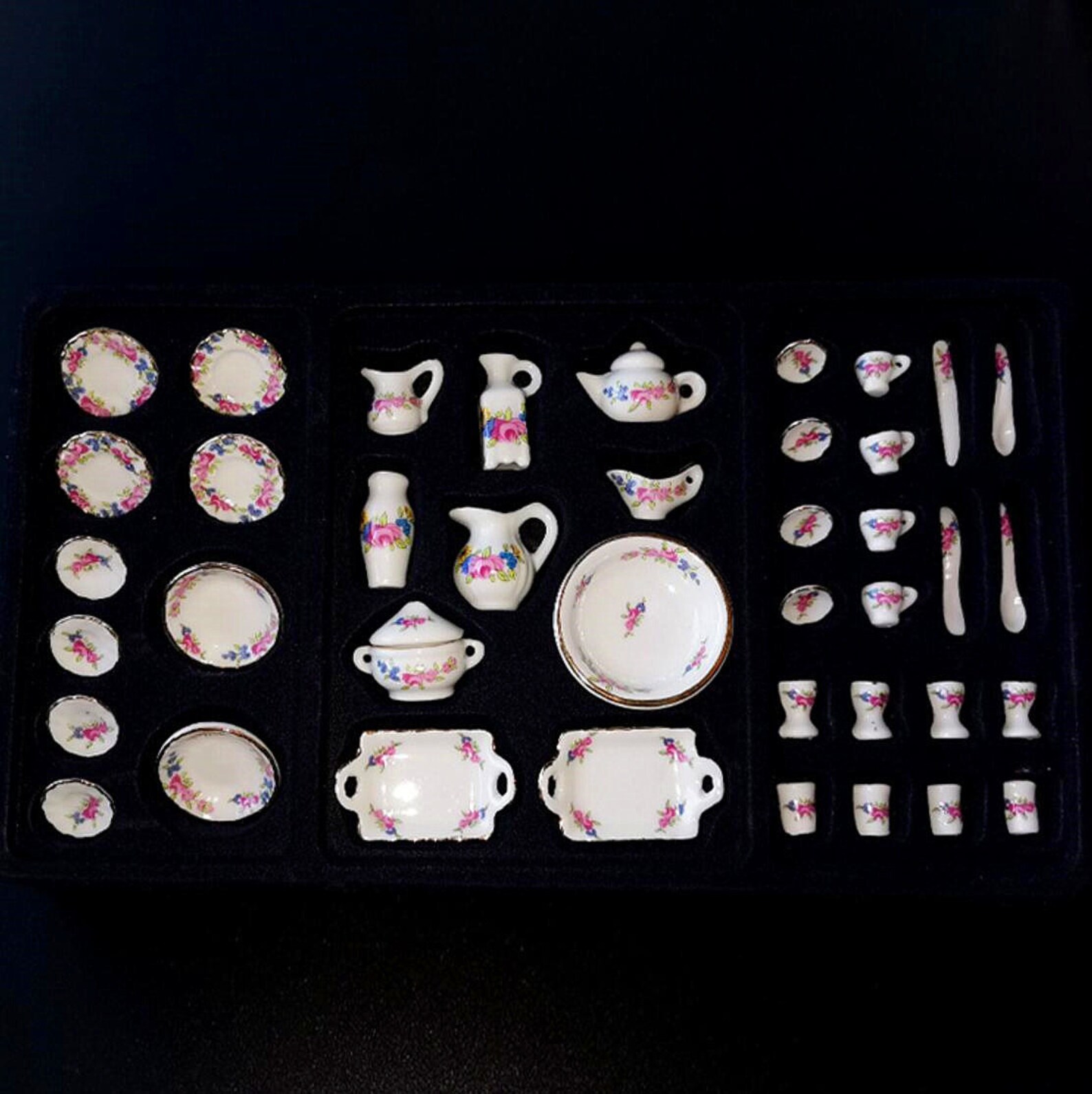 Miniature Plate Saucer Cup Set Miniature Tableware Dish Set | Etsy