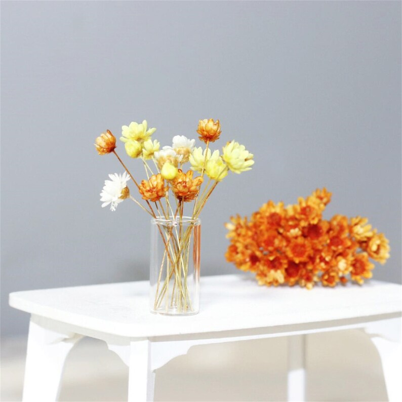 Miniature Colorful Flowers Miniatures Glass Vase Dollhouse - Etsy