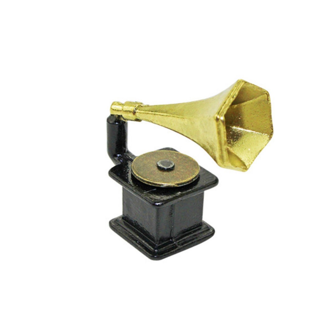 Miniature Music Phonograph Gramophone Dollhouse Miniatures Diorama ...