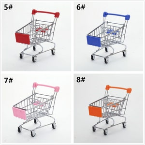 Miniature Supermarket Trolley Shopping Cart Dollhouse Miniatures ...