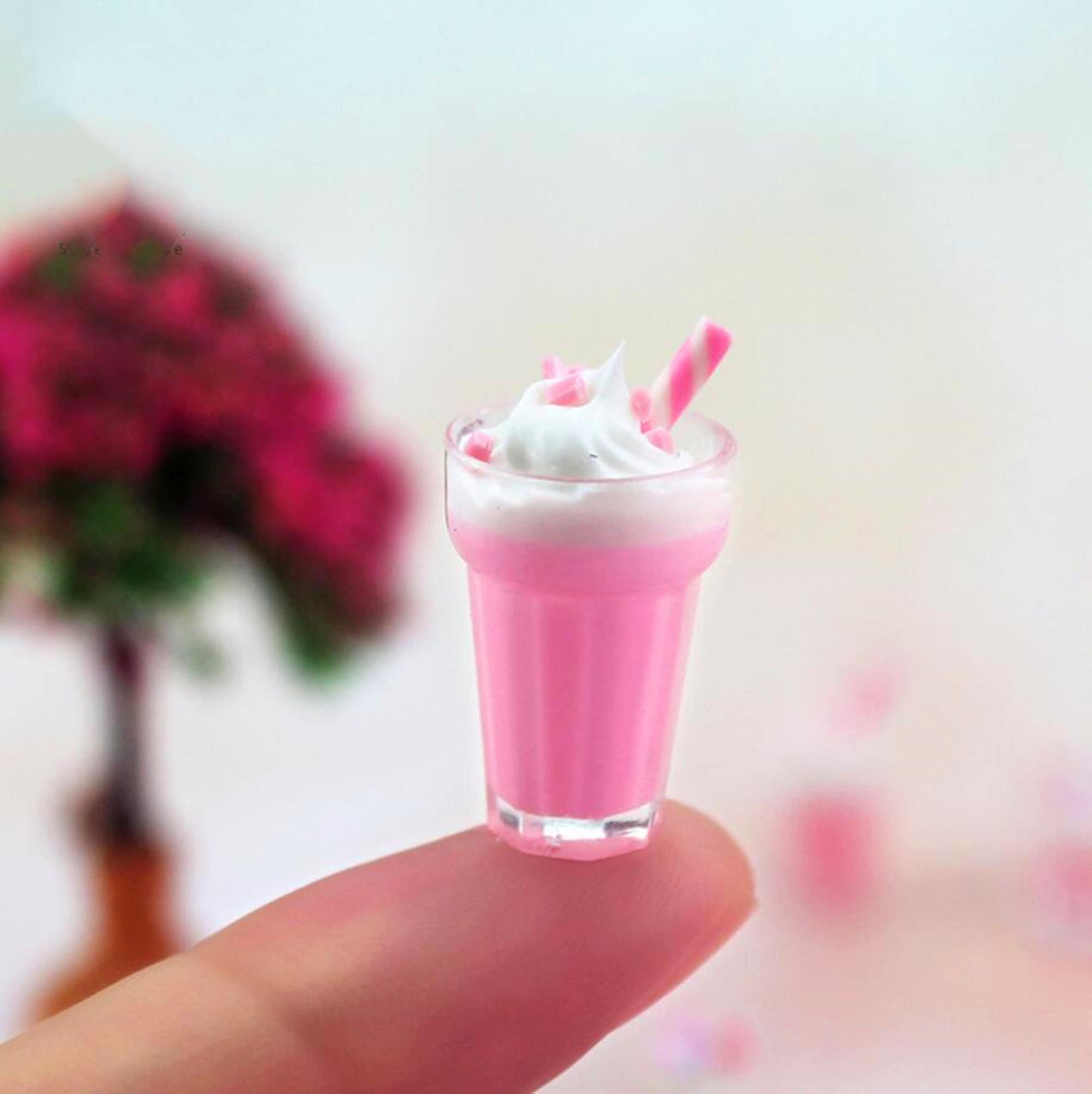 Miniature Strawberry Milkshake Ice-cream Miniature Food | Etsy